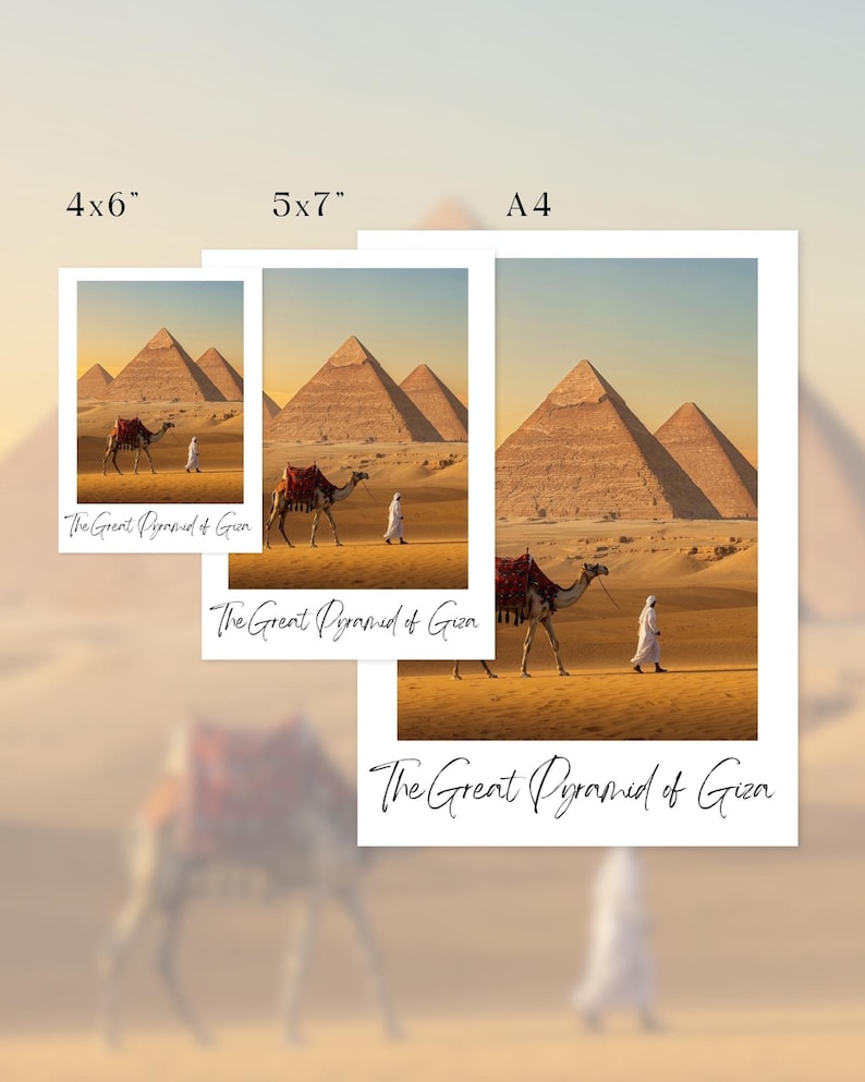 The Great Pyramid of Giza | Travel Art Print Postcard - Etsy