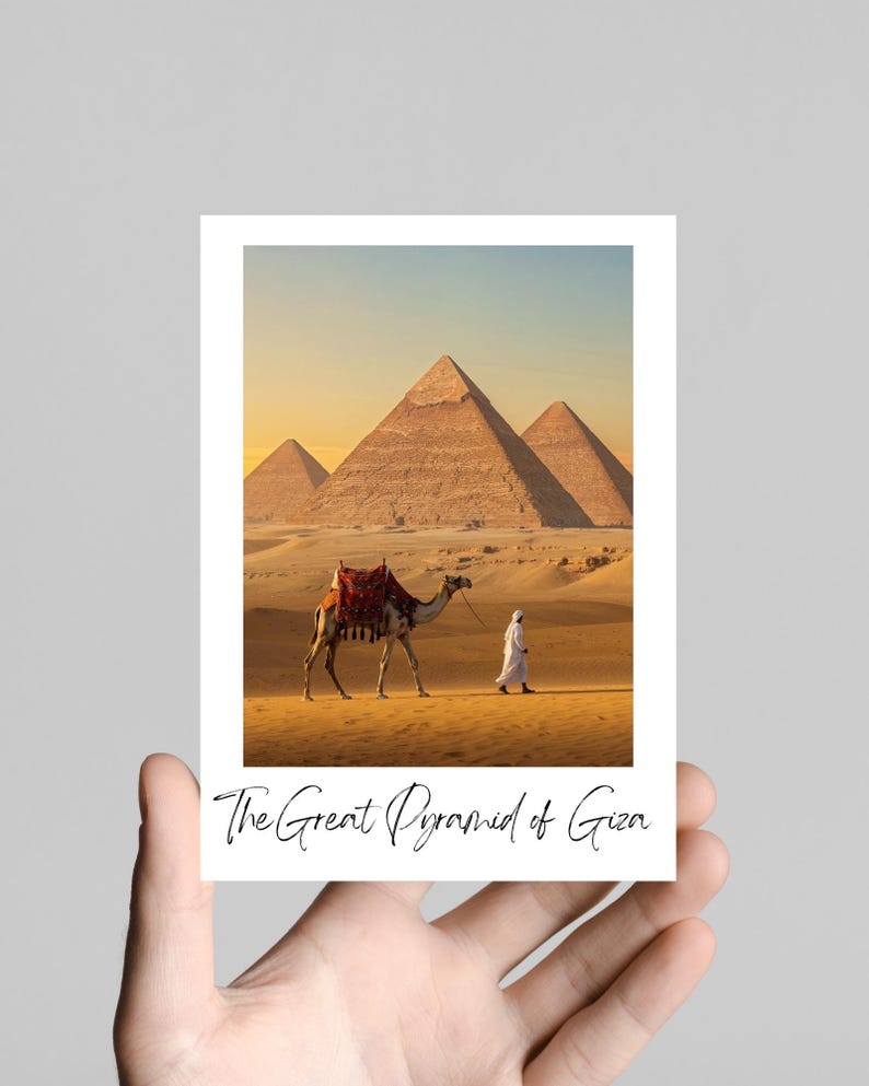 The Great Pyramid of Giza | Travel Art Print Postcard - Etsy