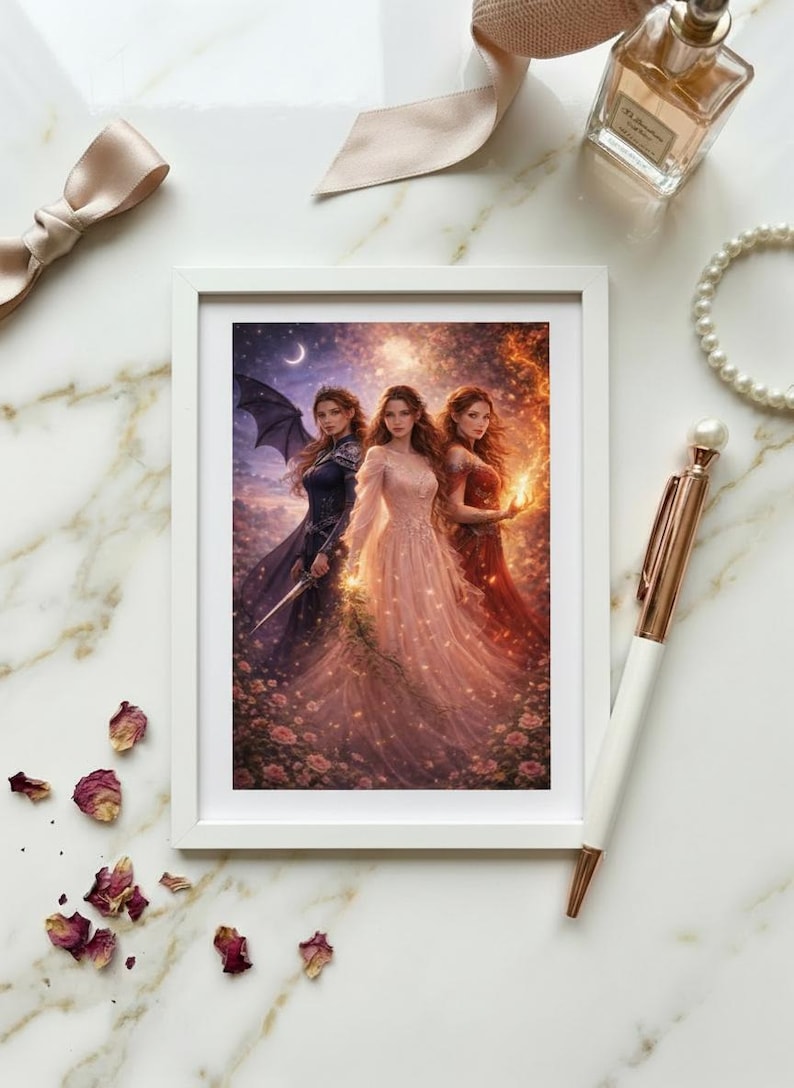 The Fae Sisterhood Art Print | the Huntress, the Flame-bearer & the ...