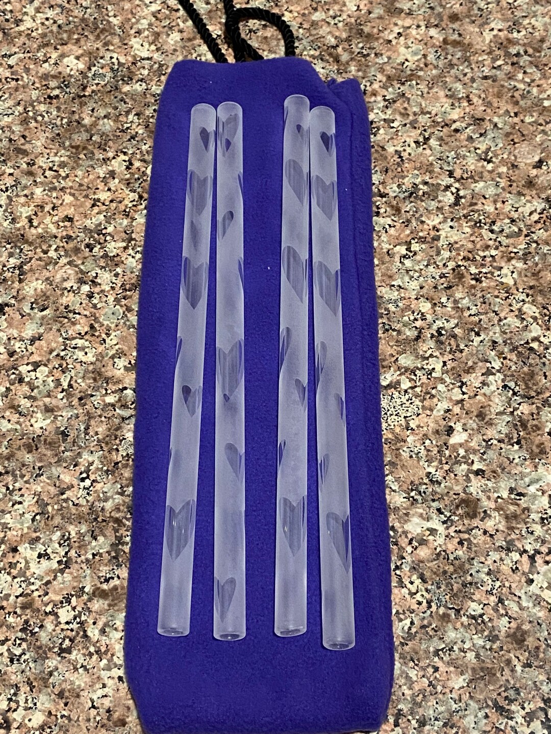 Sandblasted Glass Straws With Heart Windows. - Etsy