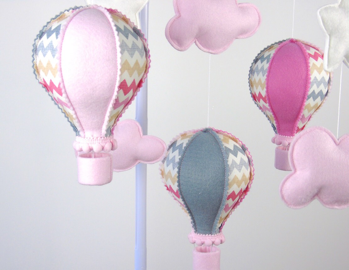 Baby Mobile, Hot Air Balloon Mobile, Baby Girl Mobile, Baby Mobile ...