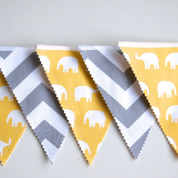 Grey Chevron Banner - Etsy