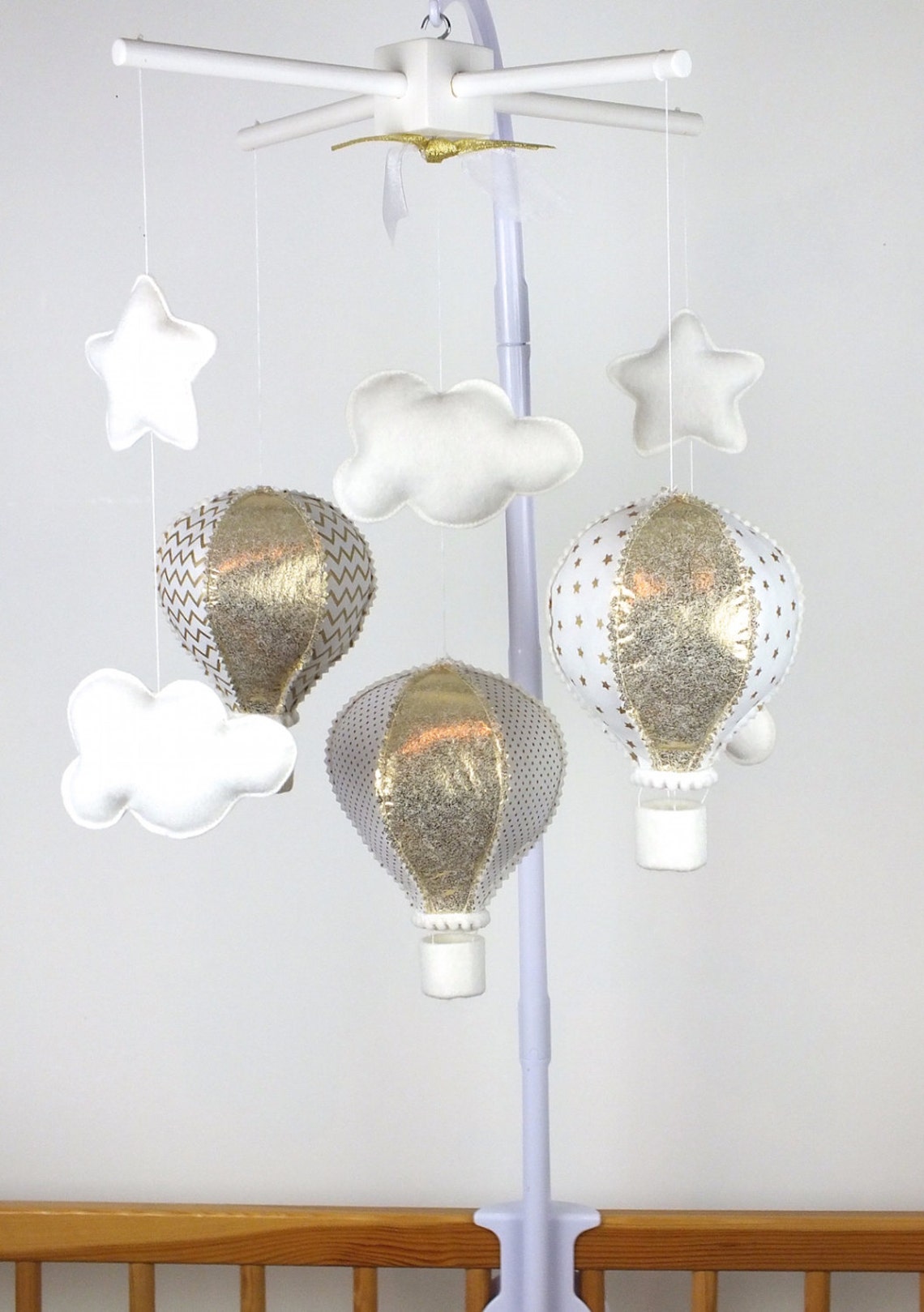 Baby Mobile Hot Air Balloon Mobile Baby Girl Mobile White | Etsy