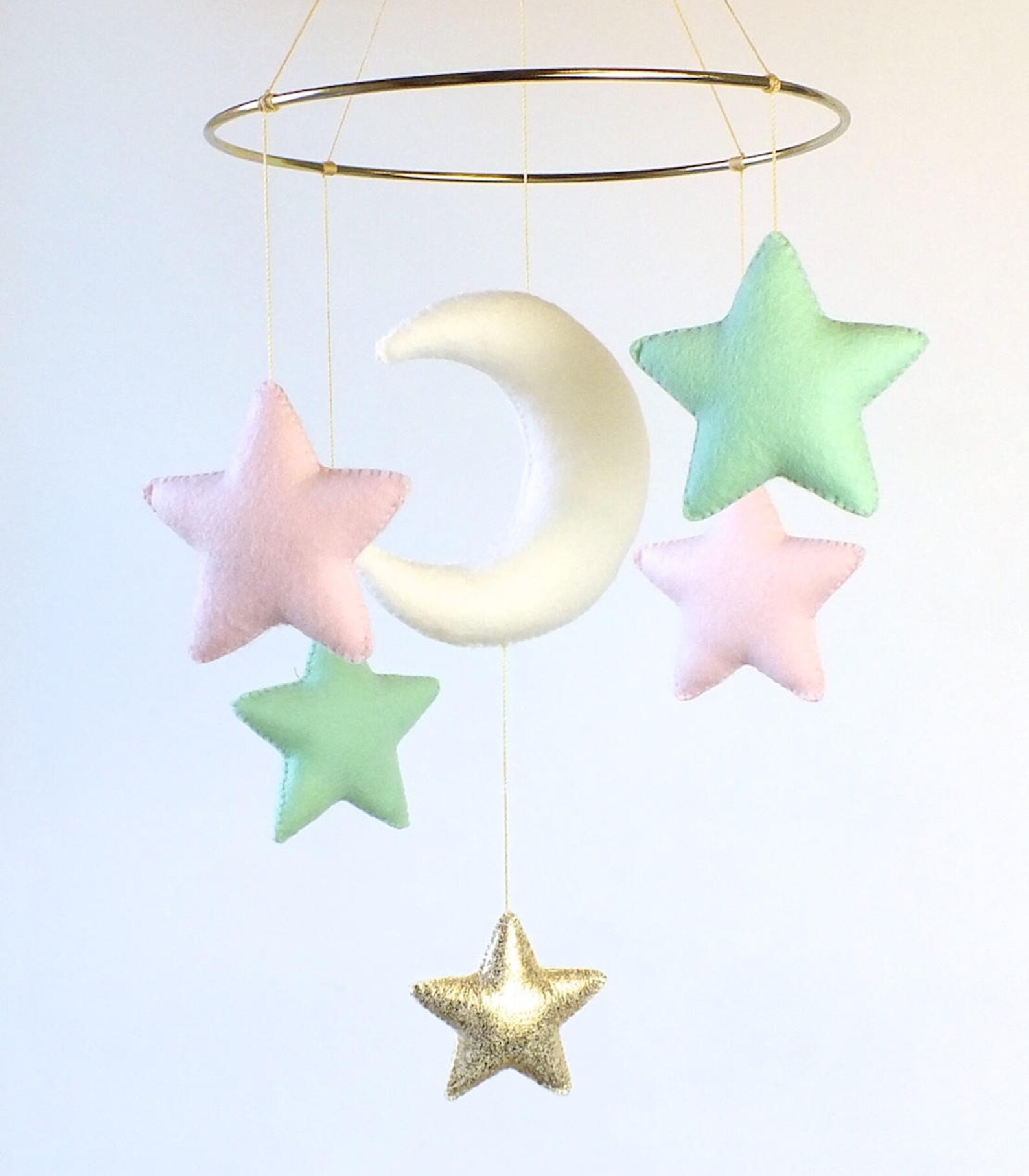 Baby Mobile White Baby Pink Gold Baby Mobile Baby Crib | Etsy