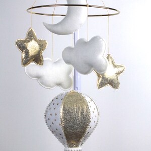Baby Mobile, White Gold Baby Mobile, Baby Crib Mobile, Stars Baby ...