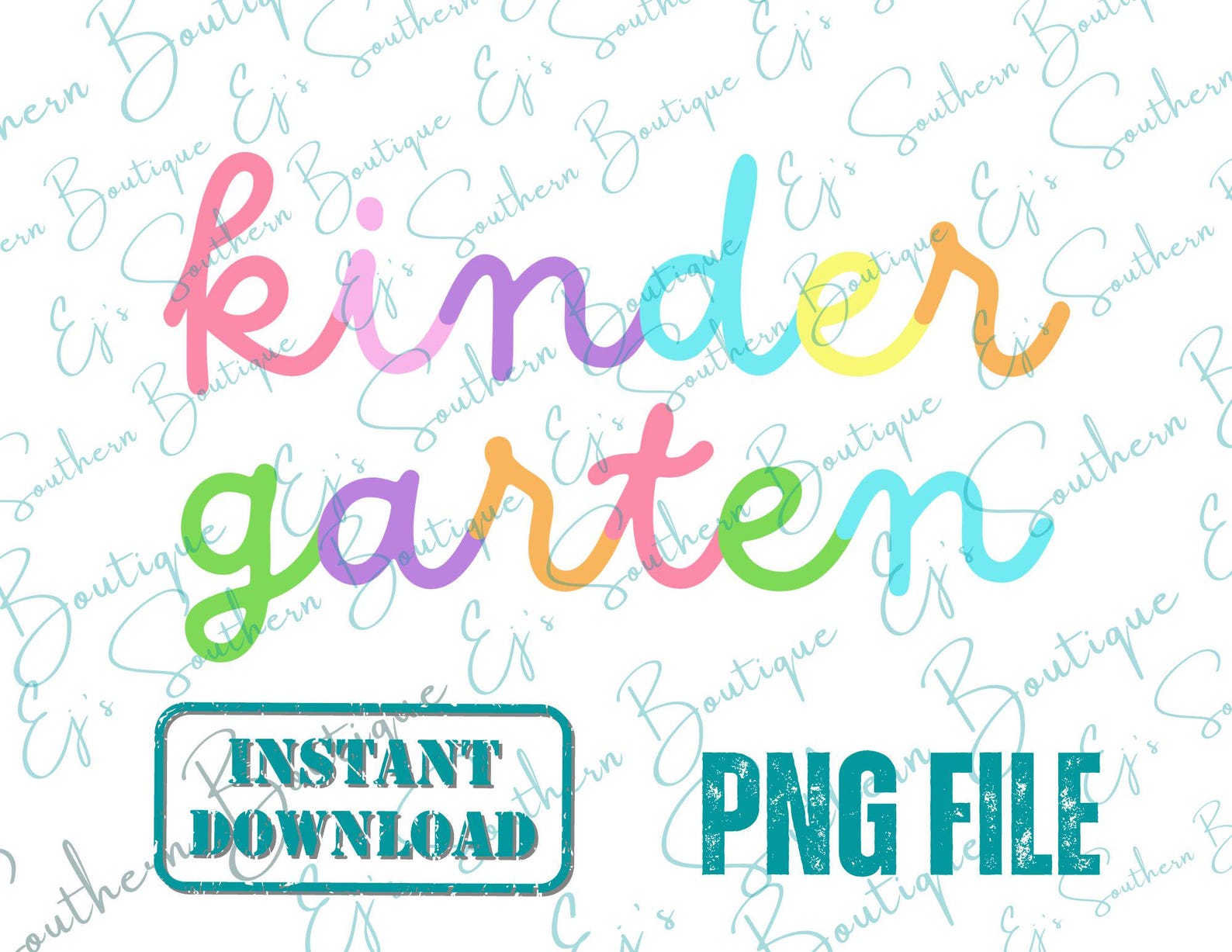 Kindergarten Png, Kindergarten Script Colorful Png, Cute Teacher Png - Etsy