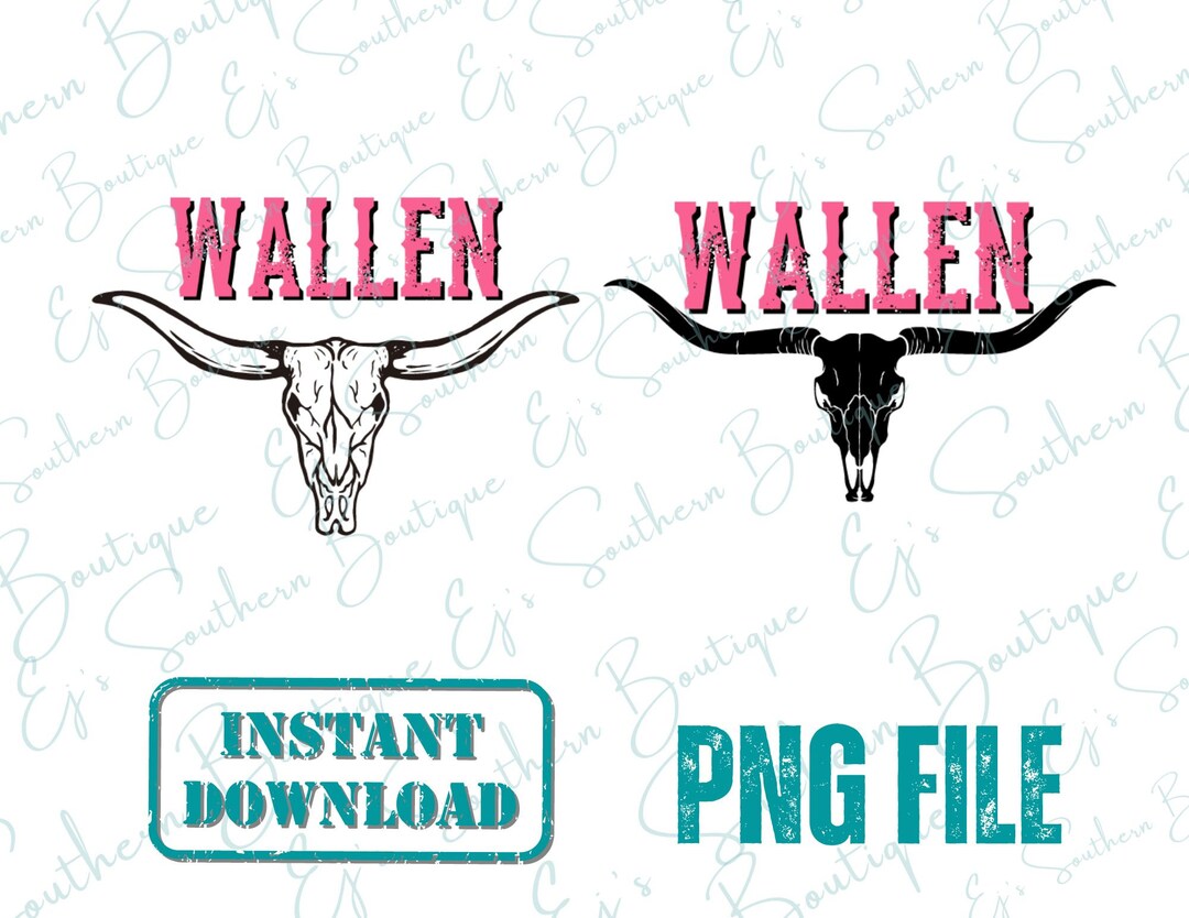 Wallen Bullhead Png, Retro Wallen Bull Skull PNG, Cowboy Wallen ...