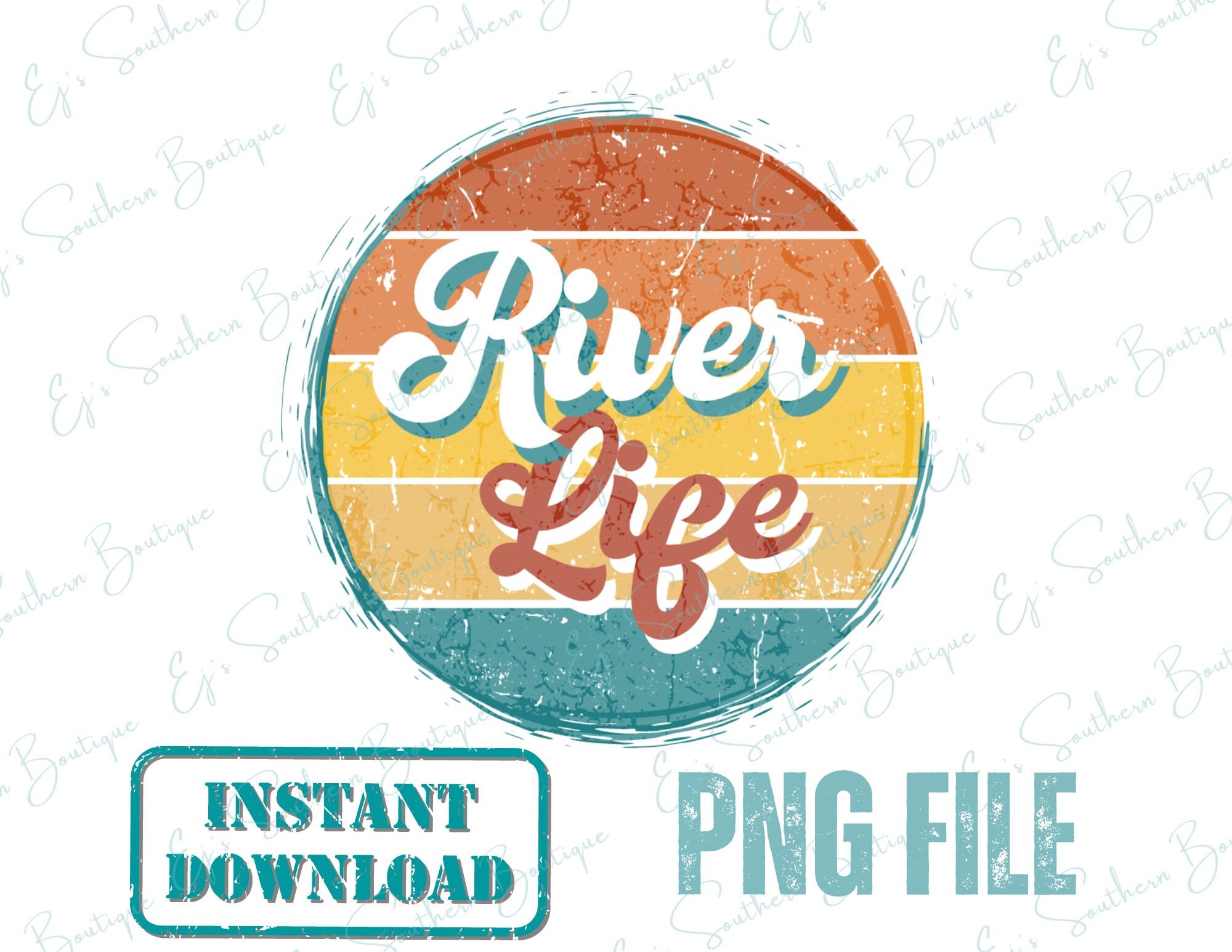 River Life Png, Retro River Life Design File, River Sublimation Design ...