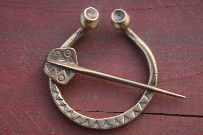 Penannular Shawl Pin - Cloak Pin - Medieval Jewelry- Viking SCA Bronze ...
