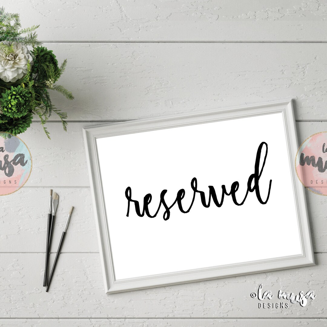 WEDDING /// PARTY RESERVED Printable Sign {instant Download} {printable ...