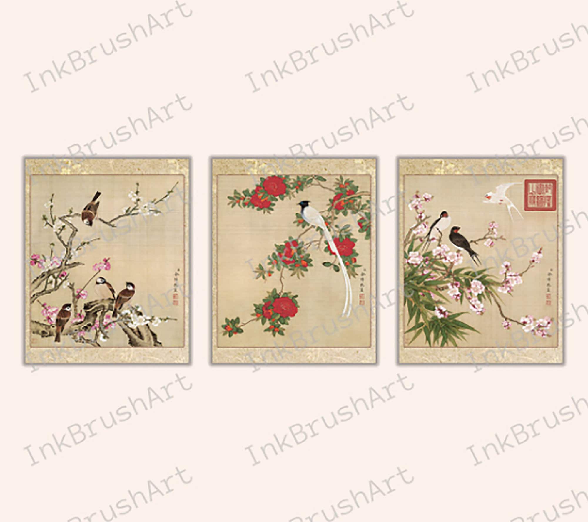 Set of 12 Chinese Art Prints-printable Asian Art-8x10-vintage Painting ...