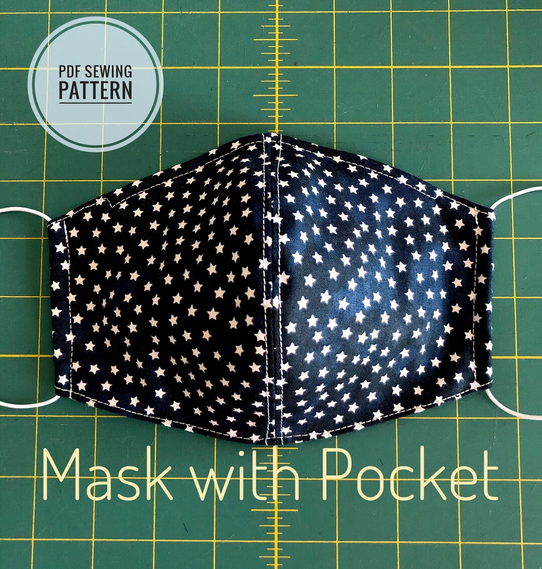 Face Mask With Pocket Sewing Pattern; 2 Sizes PDF Sewing Pattern ...