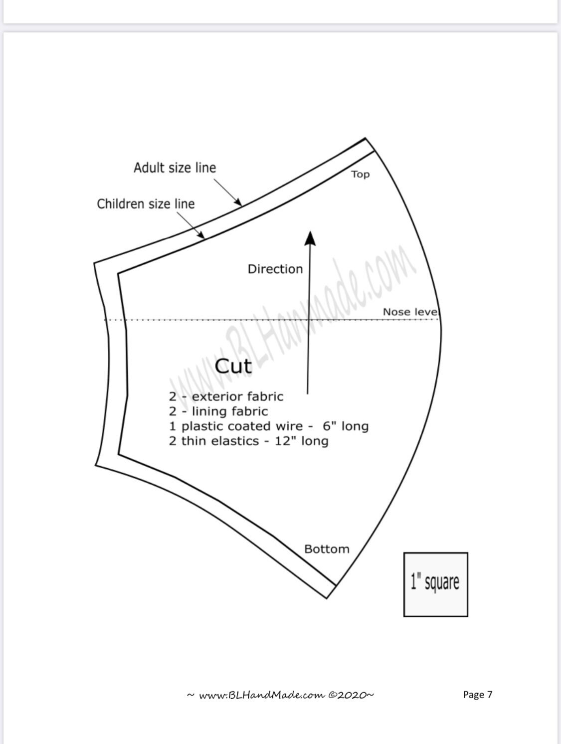 Face Mask With Pocket Sewing Pattern 2 Sizes PDF Sewing | Etsy