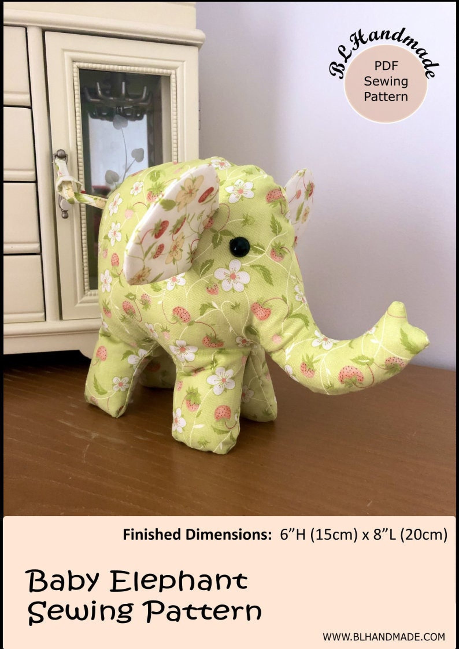 Elephant Sewing Patterns PDF Sewing Pattern Stuffed Animal - Etsy