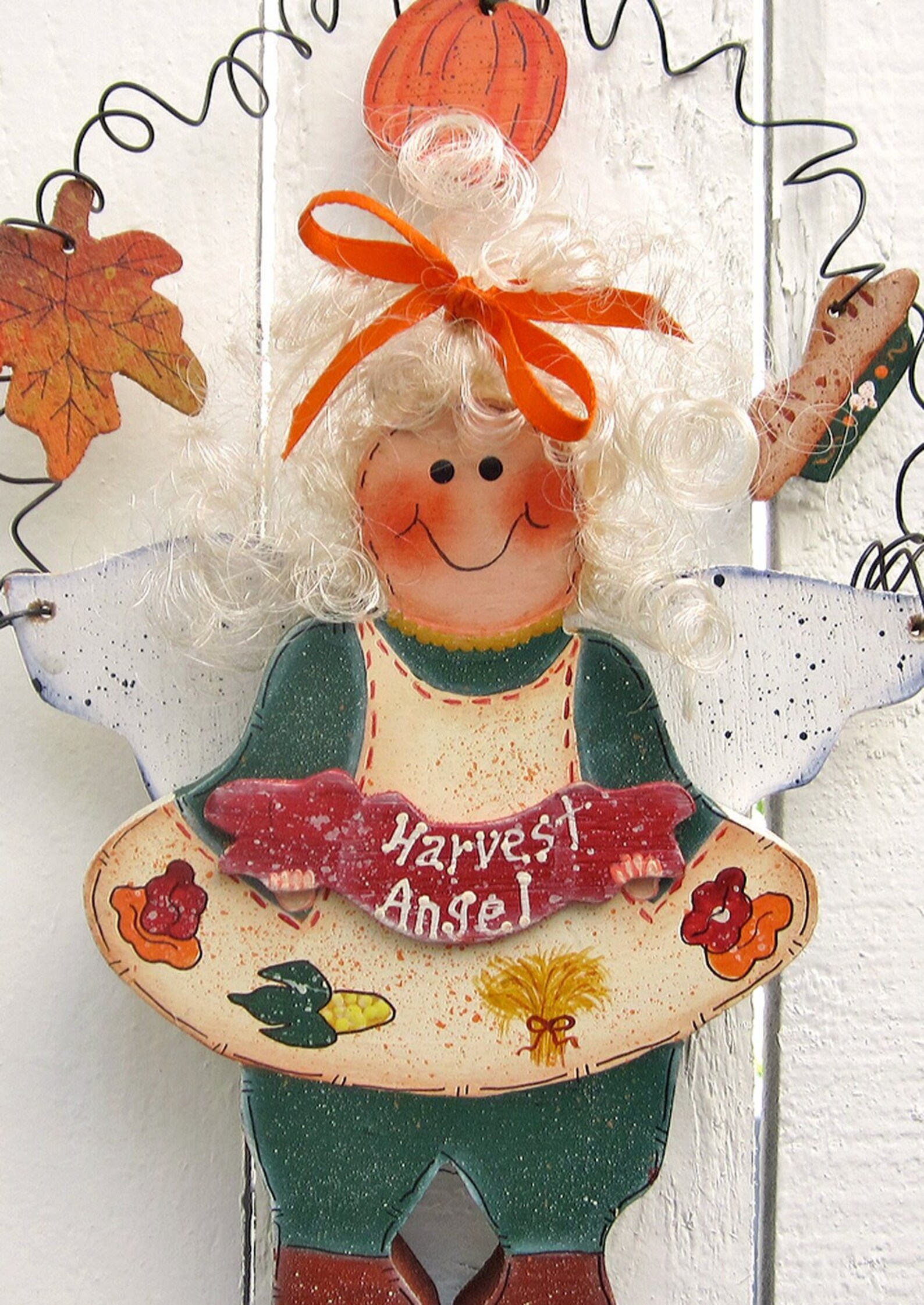 Harvest Angel Door Hanger Fall Wood Decor Autumn Decor Thanksgiving ...