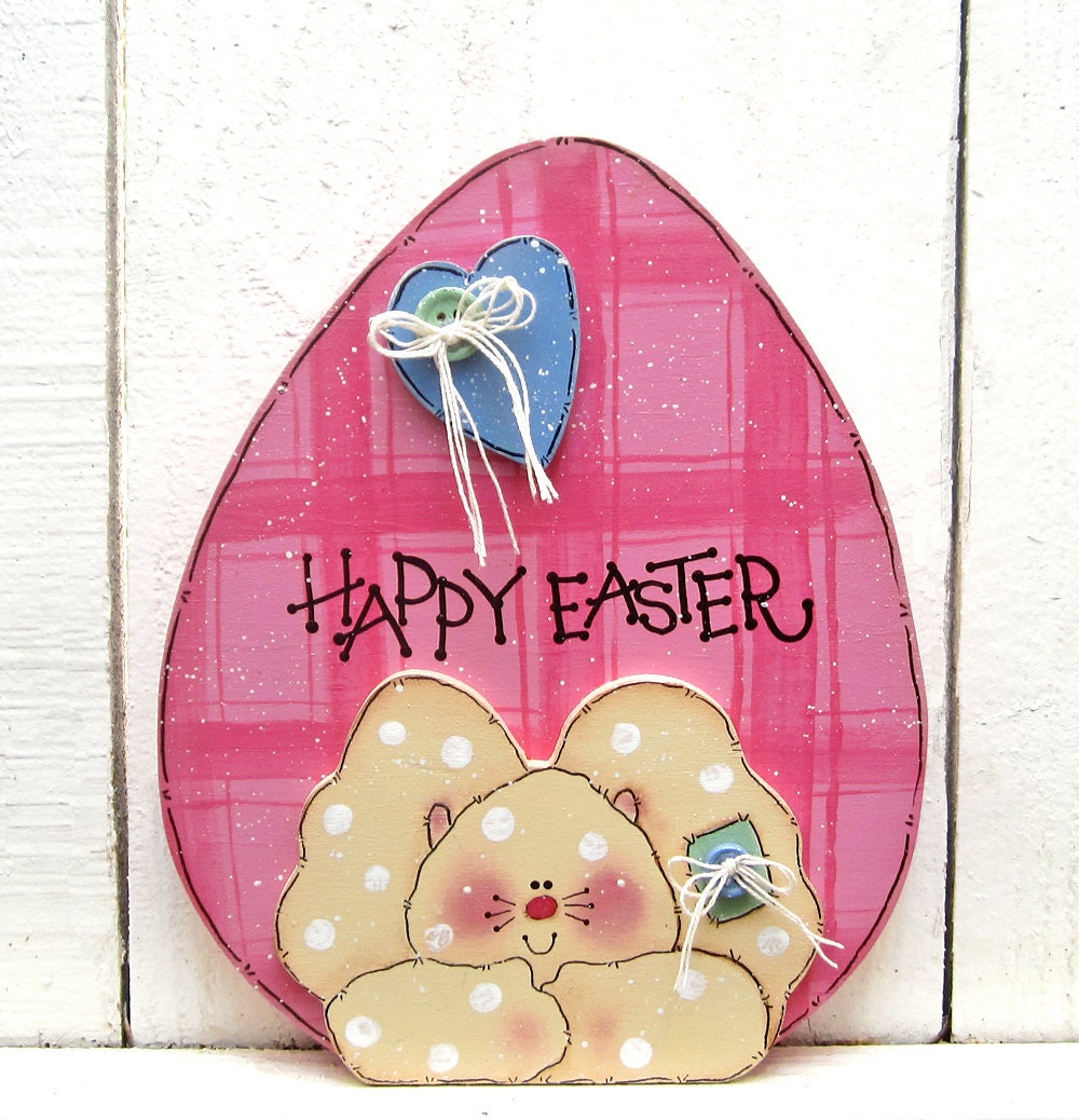Happy Easter Bunny Yard Sign Happy Easter Egg Wood Easter Sign - Etsy