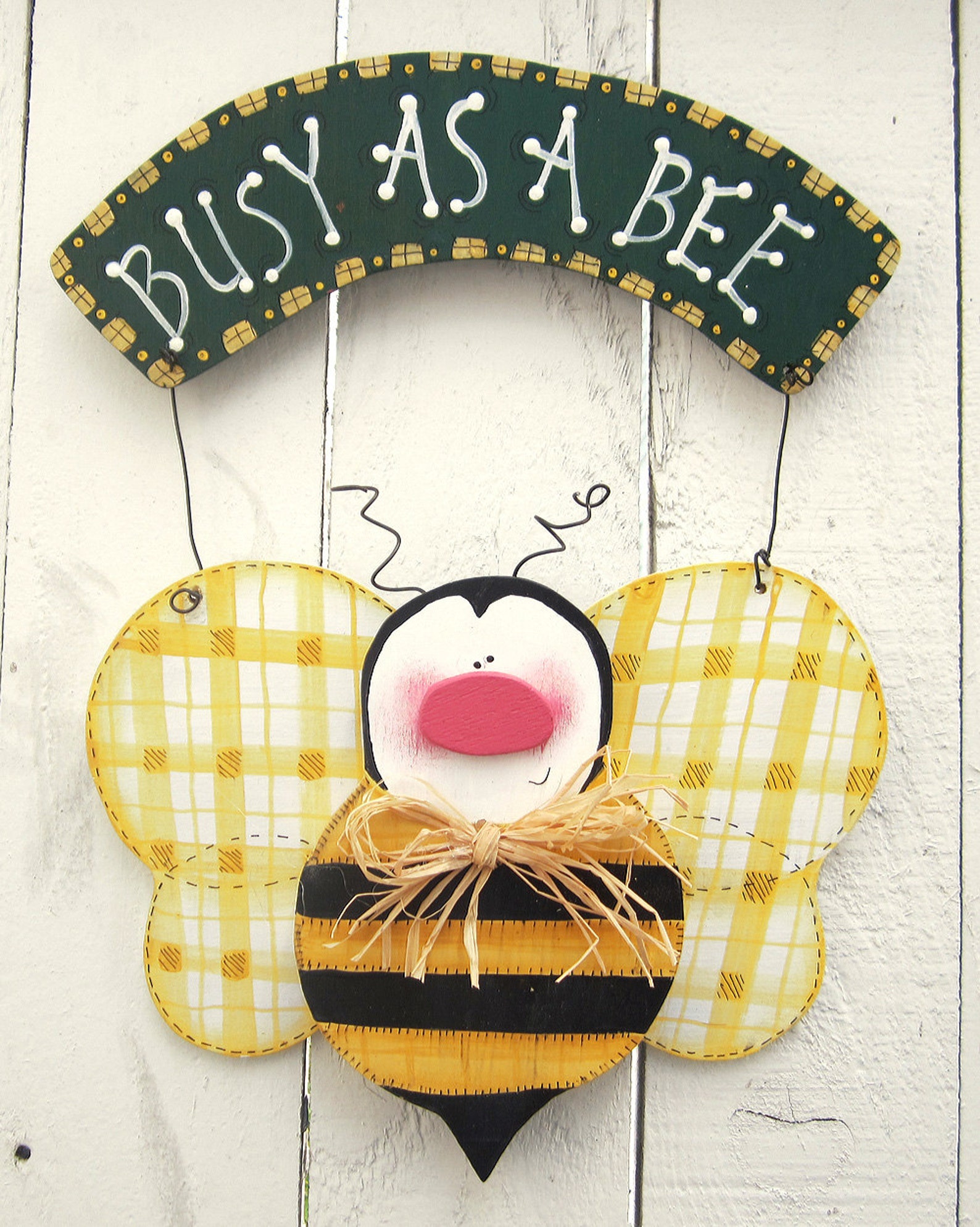 Busy as A Bee Door Hanger Bumblebee Wall Hanger Bee Decor - Etsy