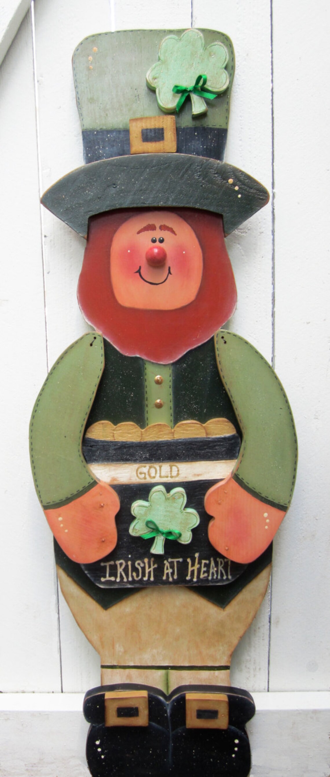 St. Patrick's Day Leprechaun Wood Decor Porch Greeter Large Yard Sign ...