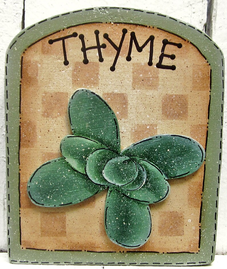 Thyme Garden Sign Garden Decor Plant Poke Plant Stick Plant | Etsy