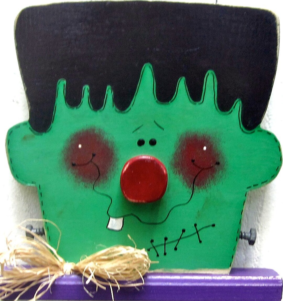 Halloween Decor Frankenstein Shelf Sitter Halloween Decoration Painted ...