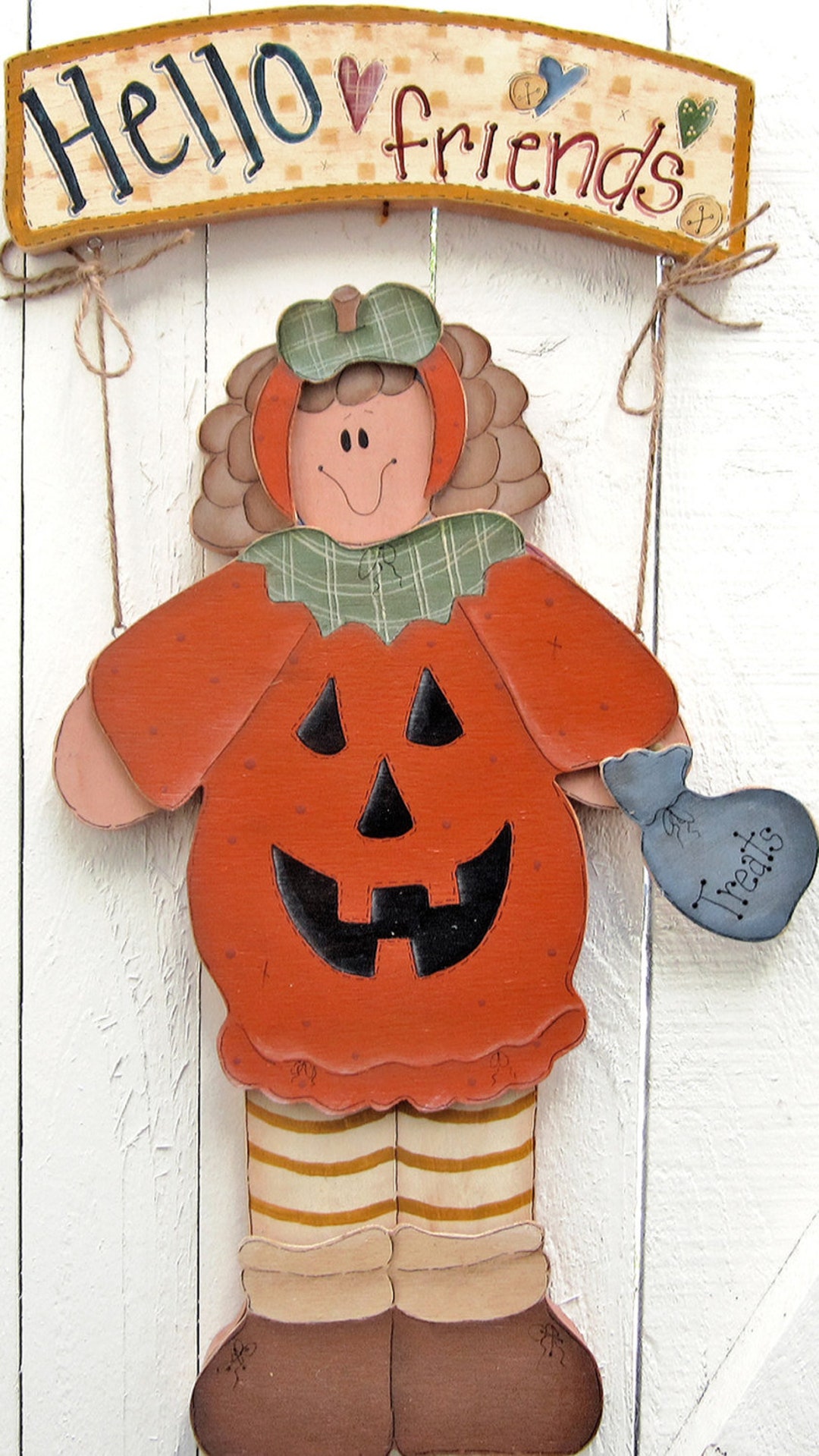 Halloween Costume for Hello Friends Door Hanger Halloween Decor Pumpkin ...