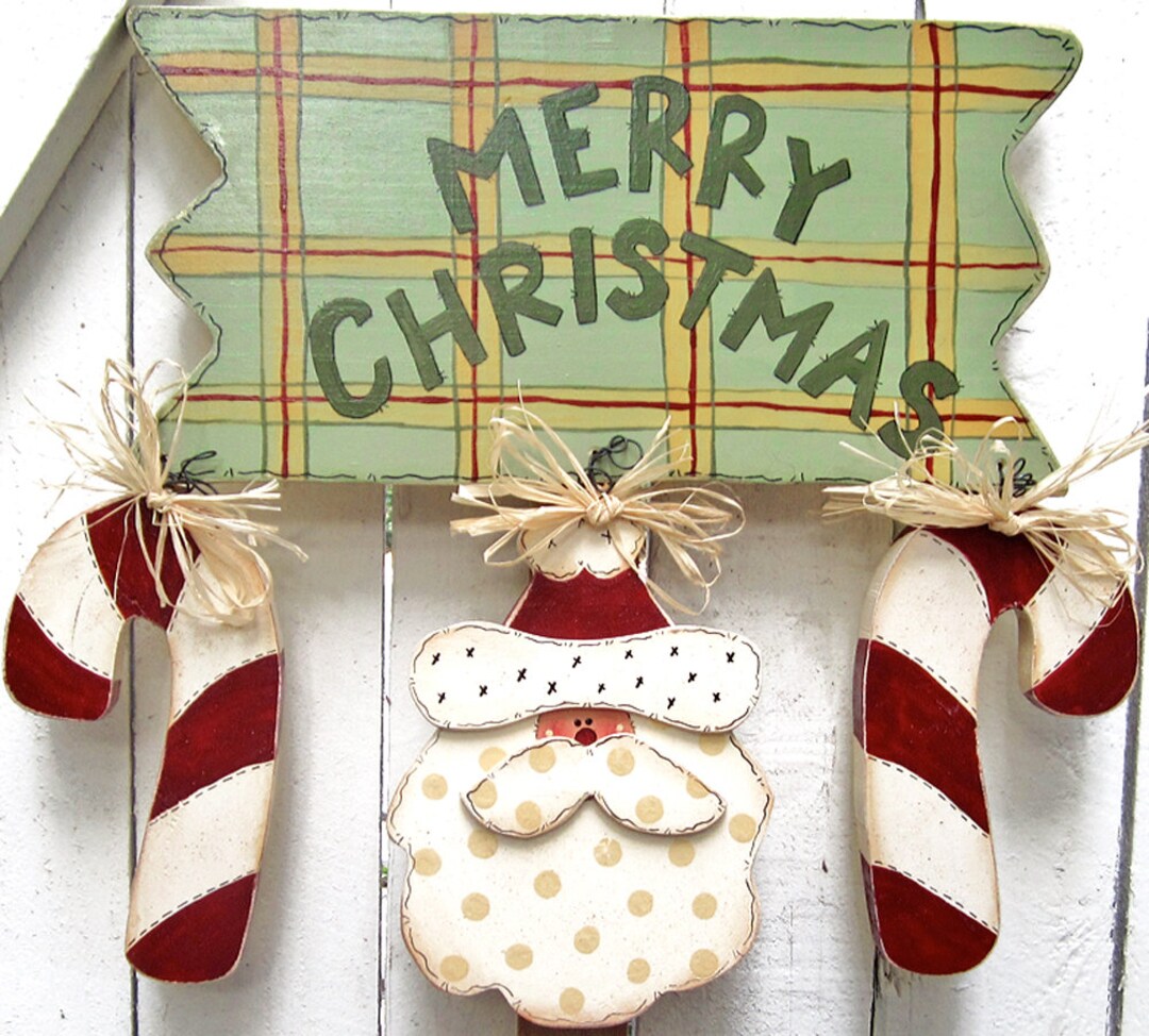 Santa Yard Sign Happy Holidays Santa Yard Stake Outdoor Christmas ...