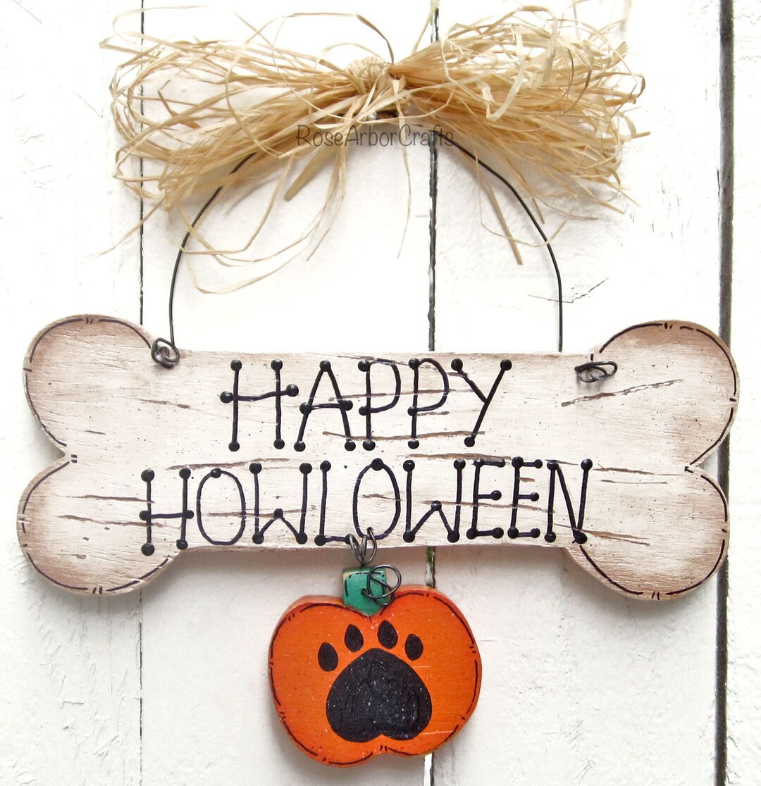 Halloween Dog Door Hanger Halloween Dog Sign Outdoor Dog Yard Sign Dog ...