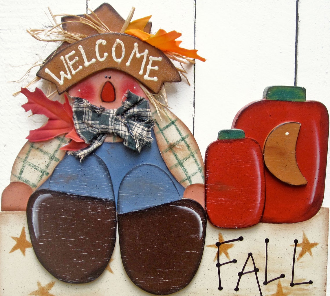 Scarecrow Yard Sign Fall Door Hanger Autumn Yard Art Outdoor - Etsy