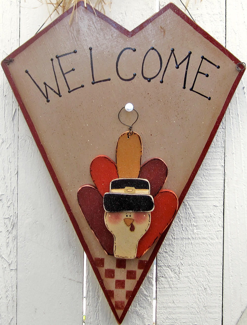 Seasonal Welcome Door Hanger Turkey Welcome Sign | Etsy