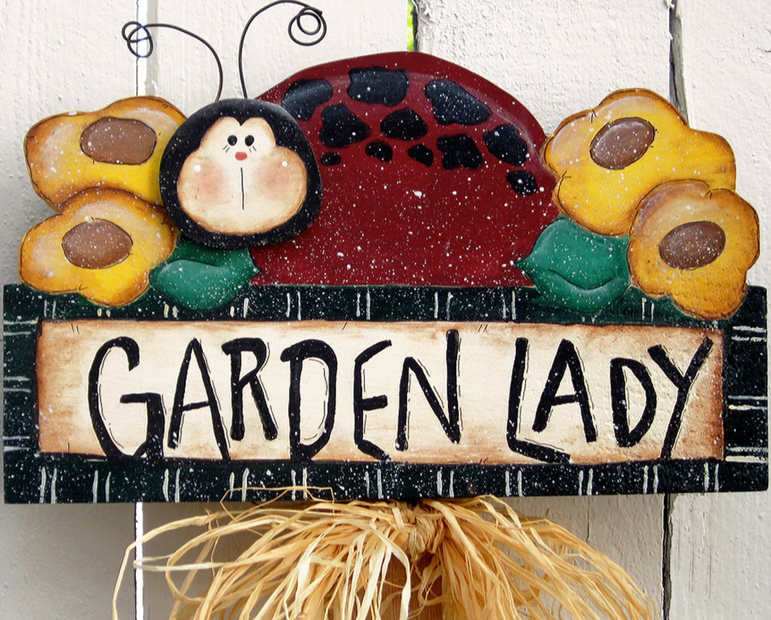 Ladybug Garden Sign Yard Art Garden Art Yard Stake Yard Stick - Etsy