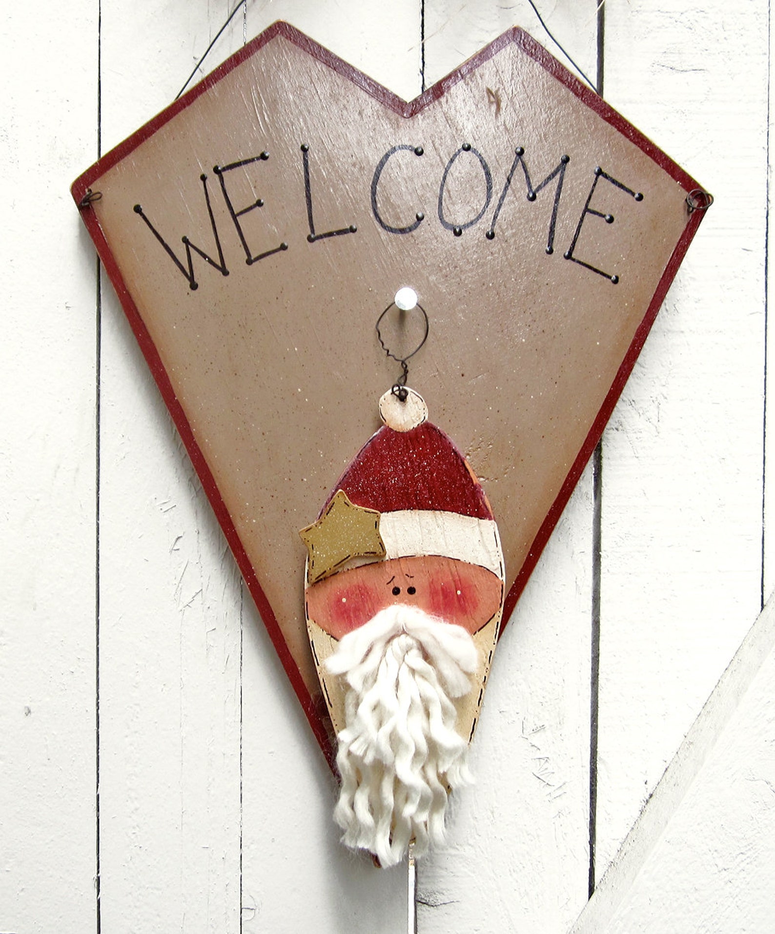 Seasonal Welcome Door Hanger Santa Welcome Sign Interchangeble Door ...