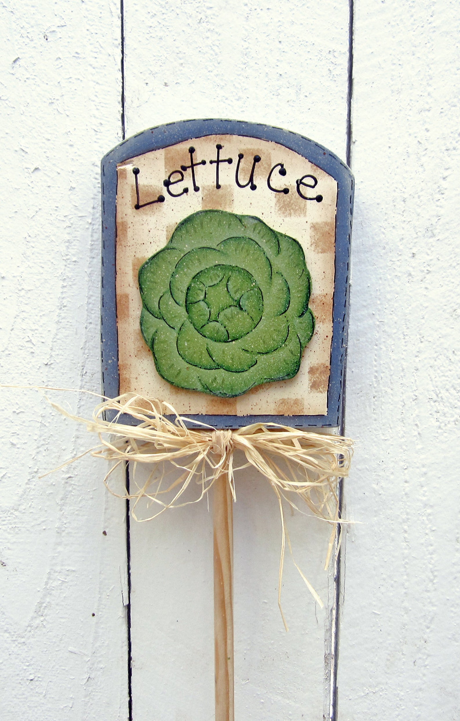 Lettuce Garden Marker Garden Decor Plant Poke Plant Stick - Etsy