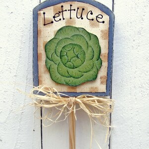 Lettuce Garden Marker Garden Decor Plant Poke Plant Stick Plant Stake ...