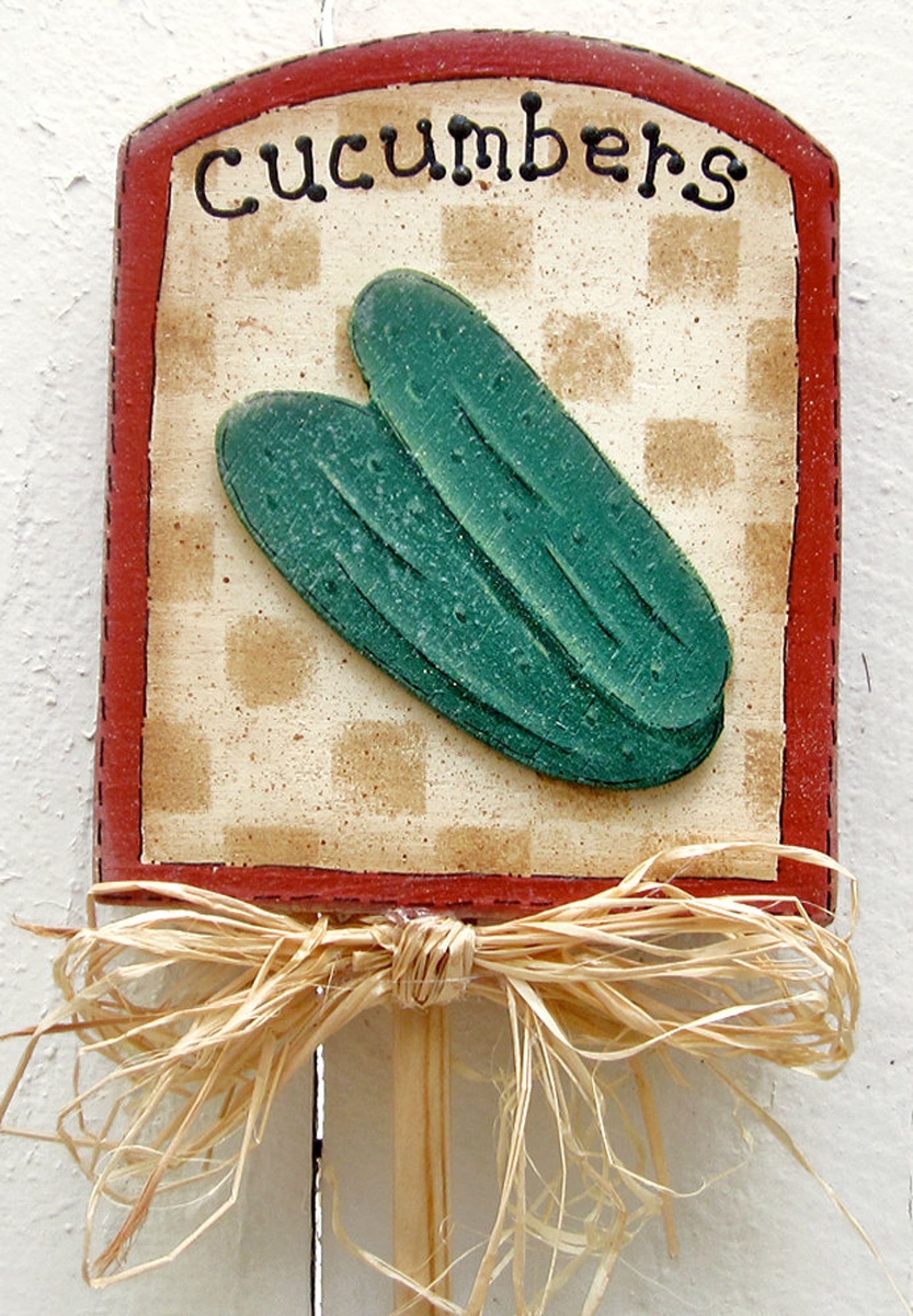 Cucumber Garden Marker Garden Decor Plant Poke Plant Stick Plant Stake ...