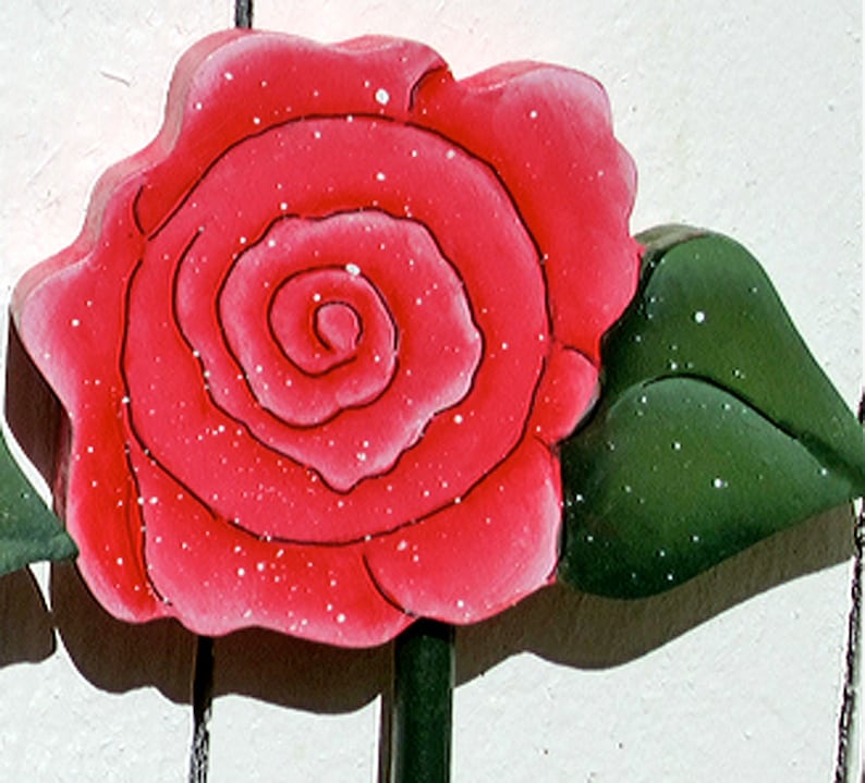 Rose Plant Poke Yard Art Garden Decor Rose Decor Yard Decor - Etsy
