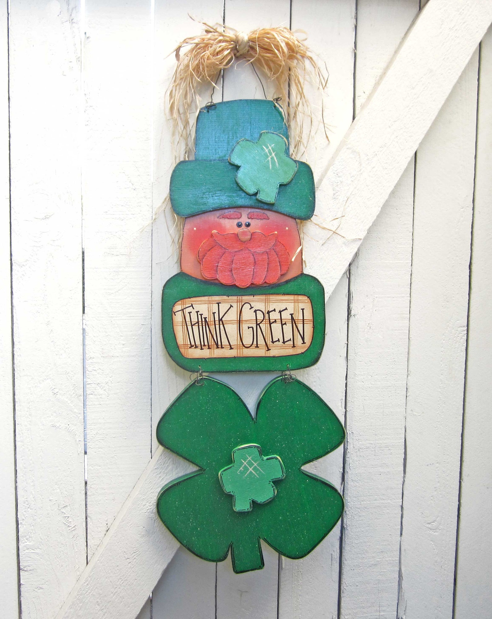 2ft Saint Patricks Day Leprechaun Door Hanger 4 Leaf Clover - Etsy
