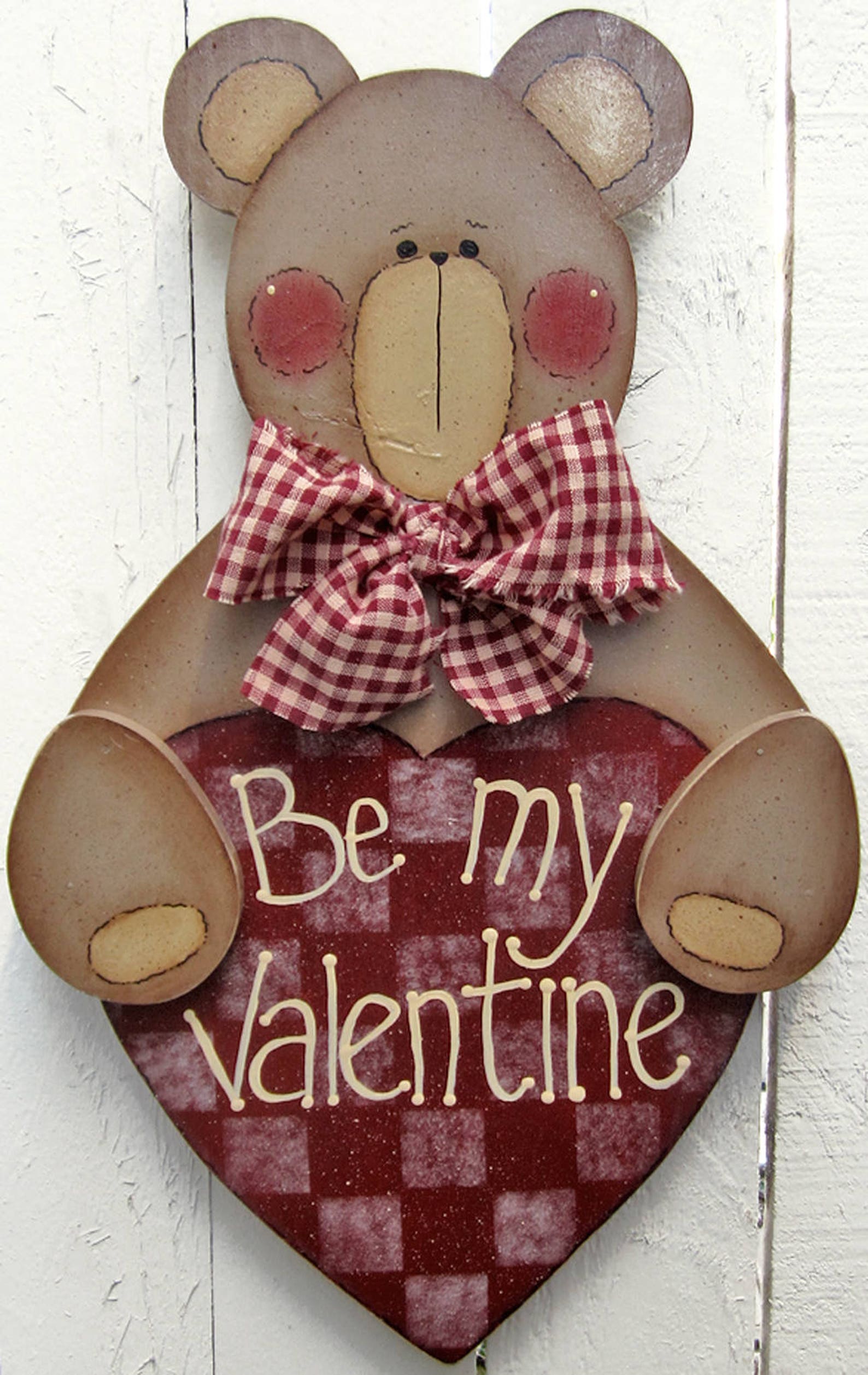 Valentine Bear Door Hanger Valentine's Day Decor Be My - Etsy