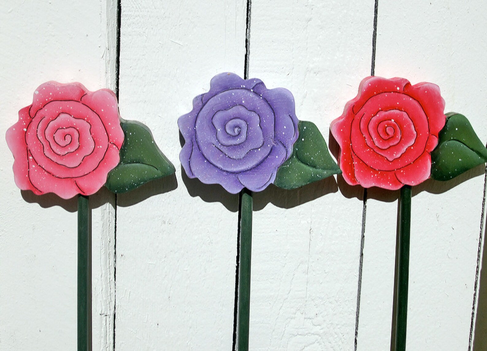 Rose Plant Poke Yard Art Garden Decor Rose Decor Yard Decor - Etsy