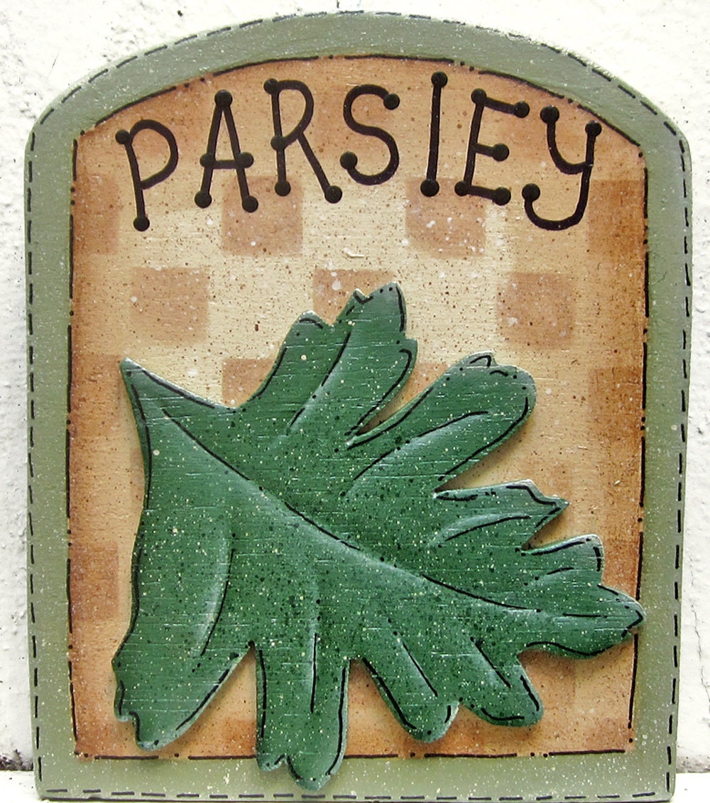 Parsley Garden Sign Garden Decor Plant Poke Plant Stick Plant - Etsy