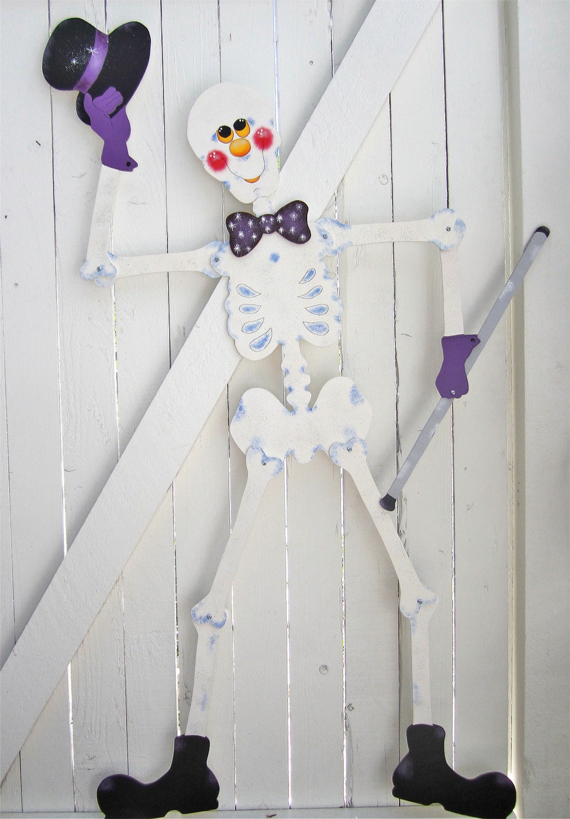 Halloween Skeleton Door Hanger LARGE Halloween Yard Art - Etsy
