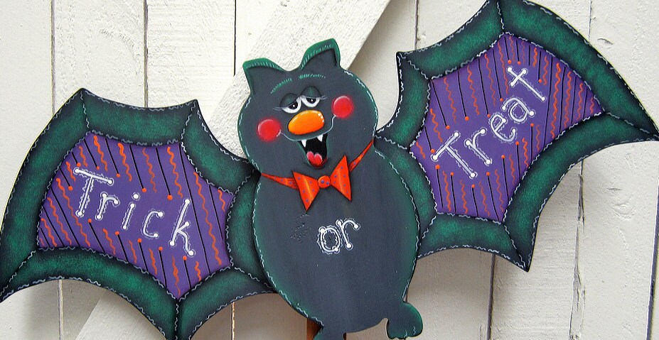 Halloween Bat Yard Sign Halloween Yard Art Halloween - Etsy
