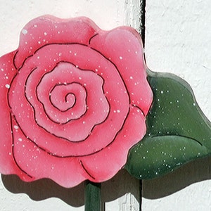 Rose Plant Poke Yard Art Garden Decor Rose Decor Yard Decor | Etsy