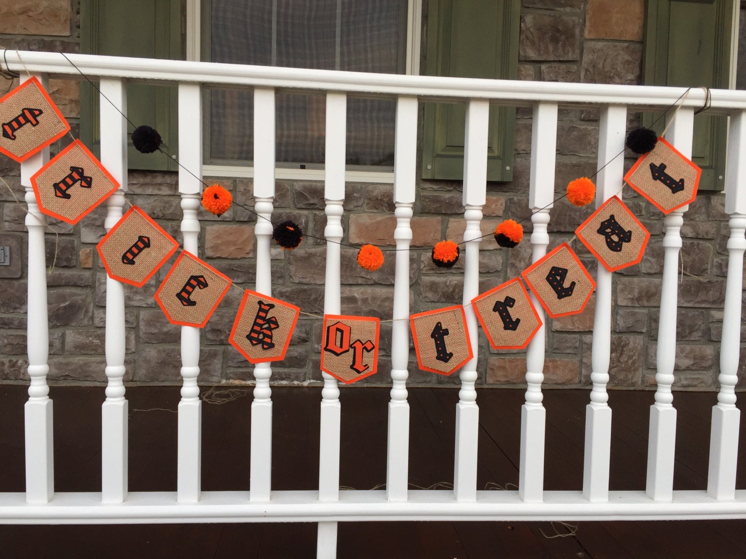 Trick or Treat Banner Happy Halloween Banner Halloween - Etsy