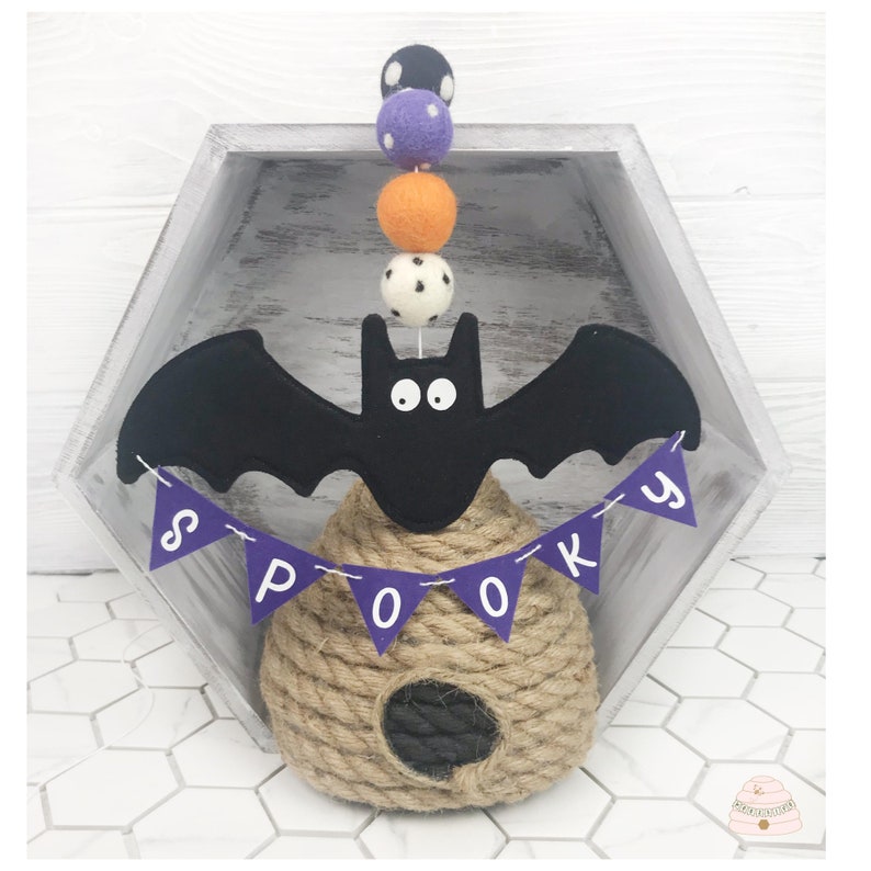 Halloween Decor, Halloween Felt Ball Garland, Bat Halloween Decoration ...