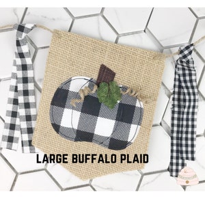 Buffalo Plaid Burlap Banner, Fall Banner Mantle Decor, Autumn Decor ...