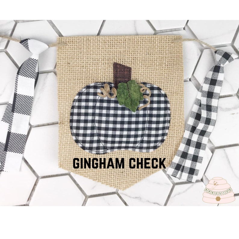 Buffalo Plaid Burlap Banner, Fall Banner Mantle Decor, Autumn Decor ...