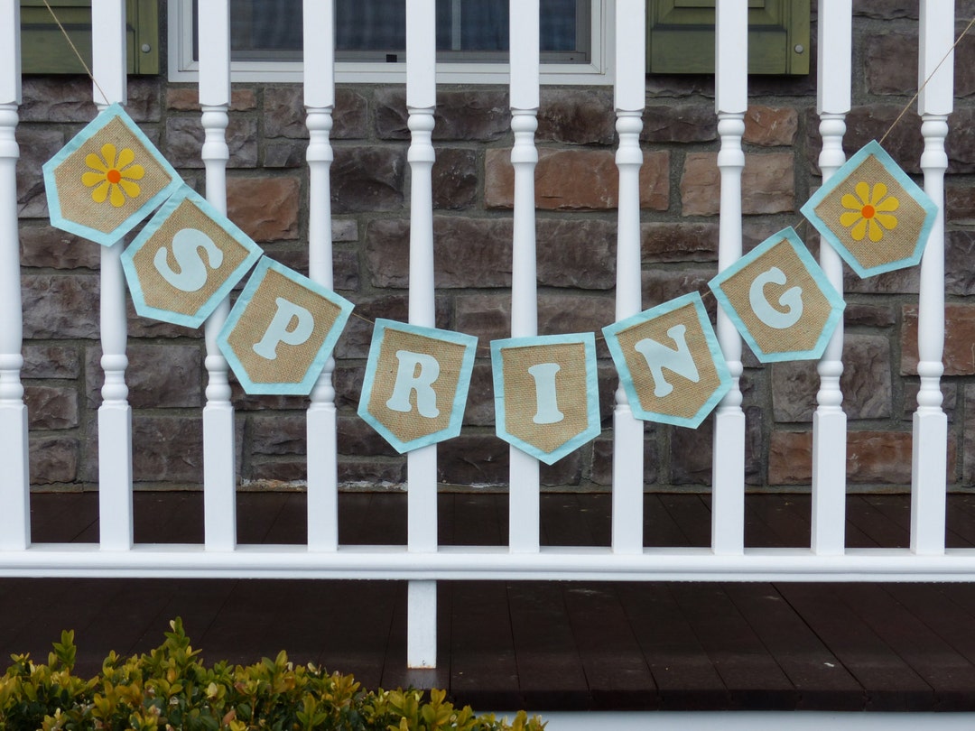 READY TO SHIP ! Spring Burlap Banner, Spring Decoration,spring ...
