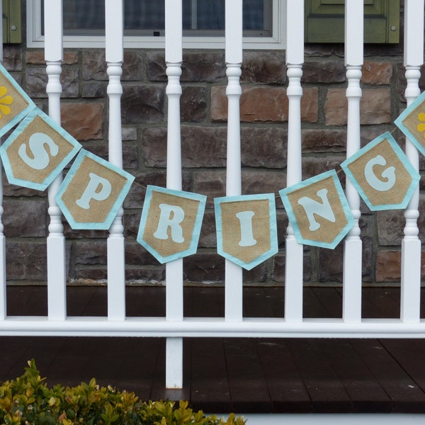 Spring Burlap Banner - Etsy