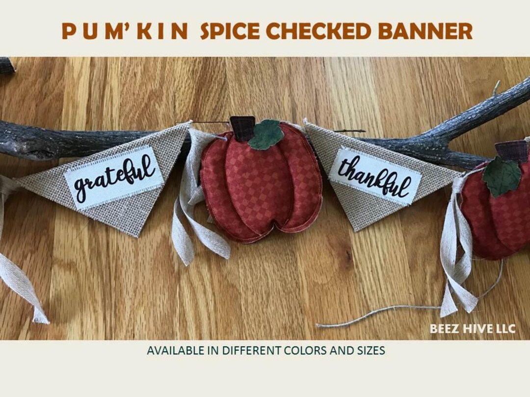 Pumpkin Banner, Pumpkin Garland, Thanksgiving Decor, Pum'kin Spice ...