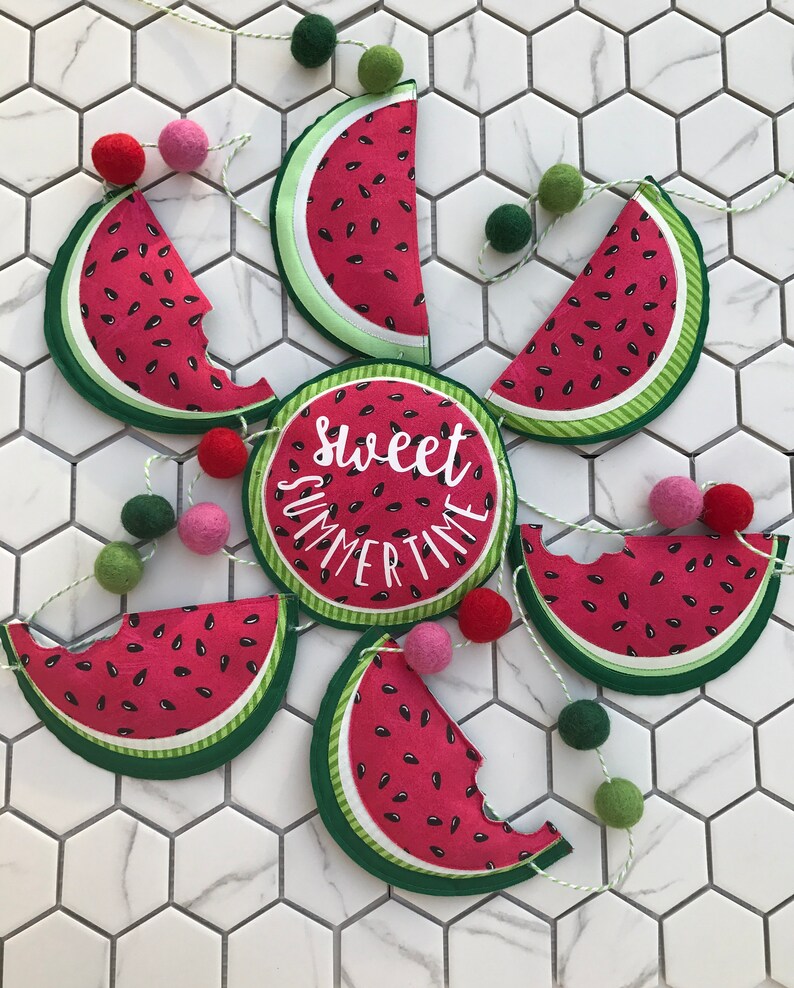 Watermelon Decor Watermelon Summertime Garland Watermelon | Etsy